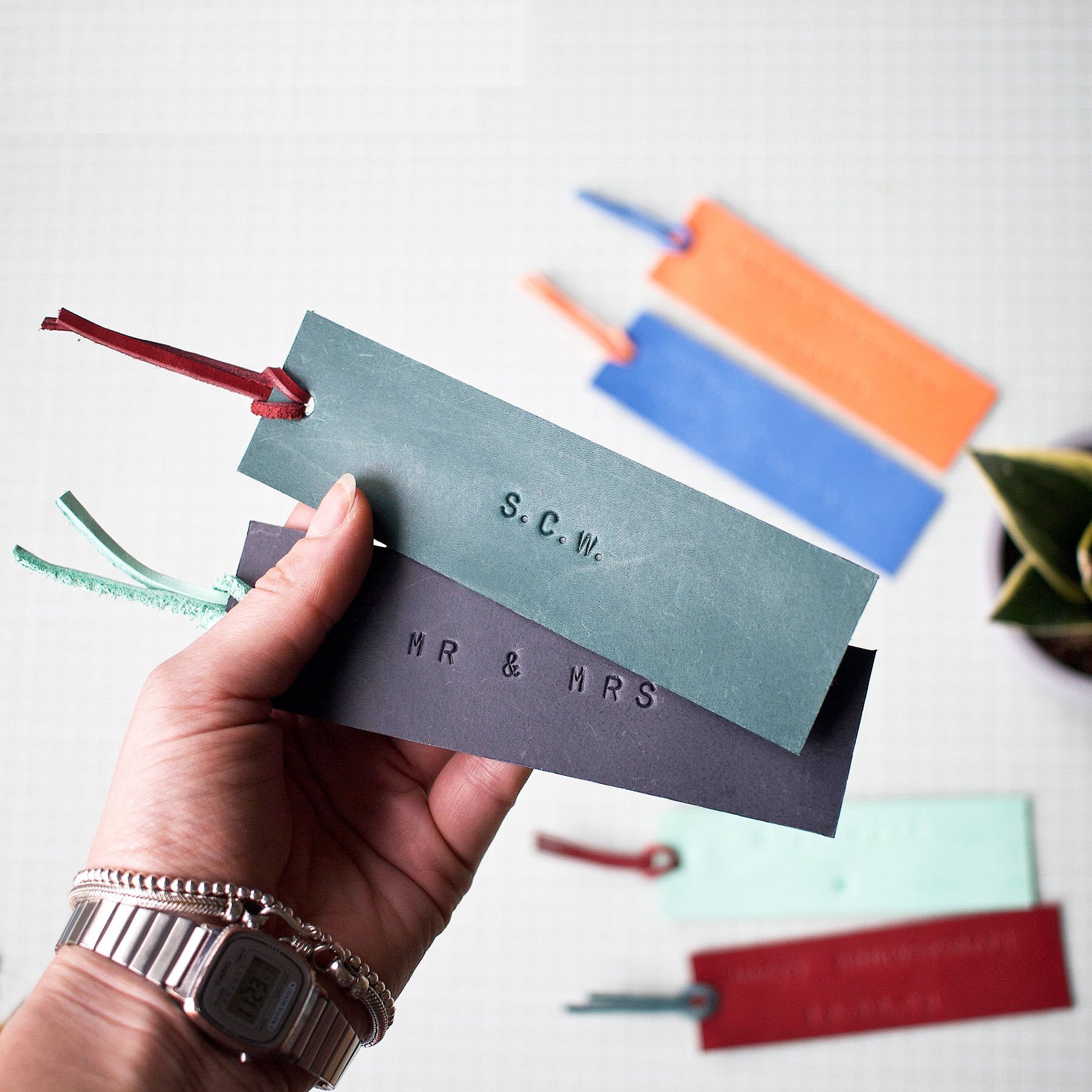 Personalised Italian Leather Bookmark - Swag And Tassel