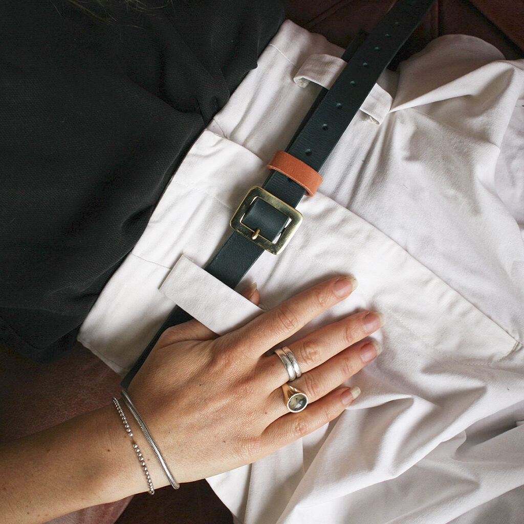 DARK BLUE LEATHER BELT - Swag And Tassel