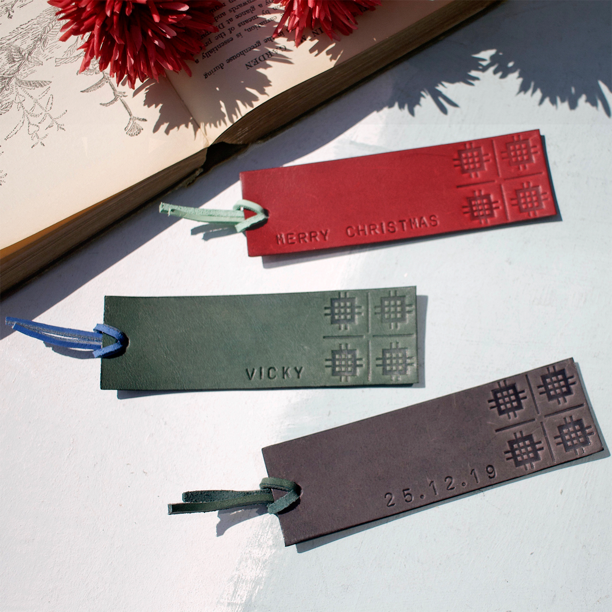 Personalised Italian Leather Bookmark with Welsh Stamp Detail - Swag ...