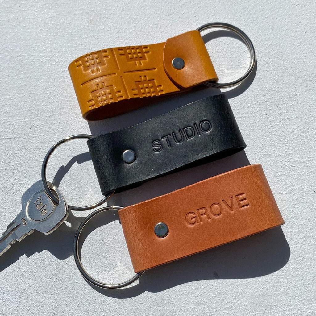 Hand crafted Leather Keyring with Welsh Design Detail - Swag And Tassel