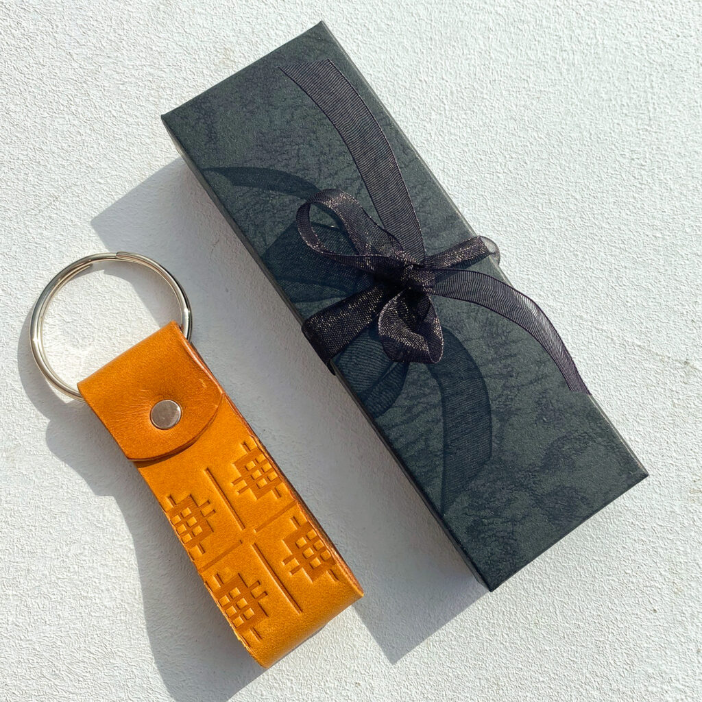 Hand crafted Leather Keyring with Welsh Design Detail - Swag And Tassel