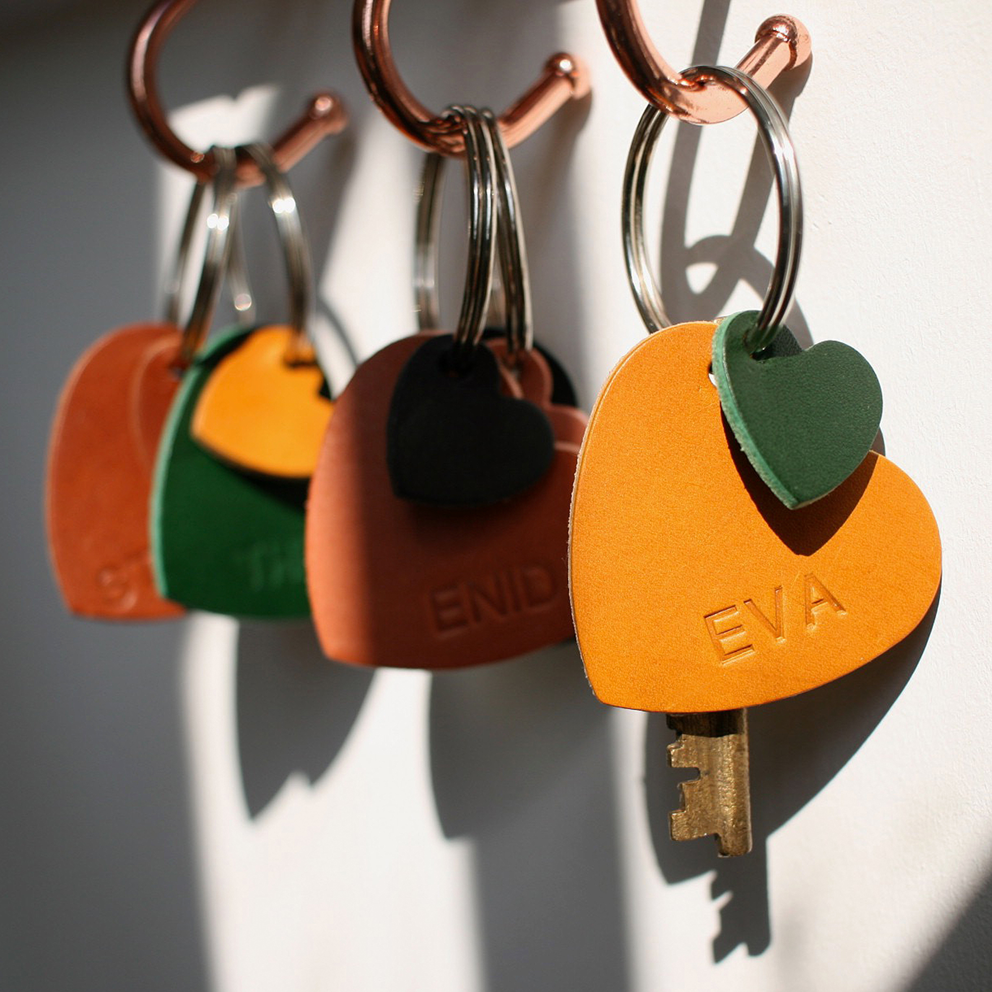 Personalised Leather Heart Keyring - Swag And Tassel