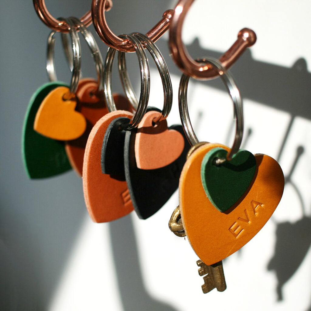 Personalised Leather Heart Keyring - Swag And Tassel